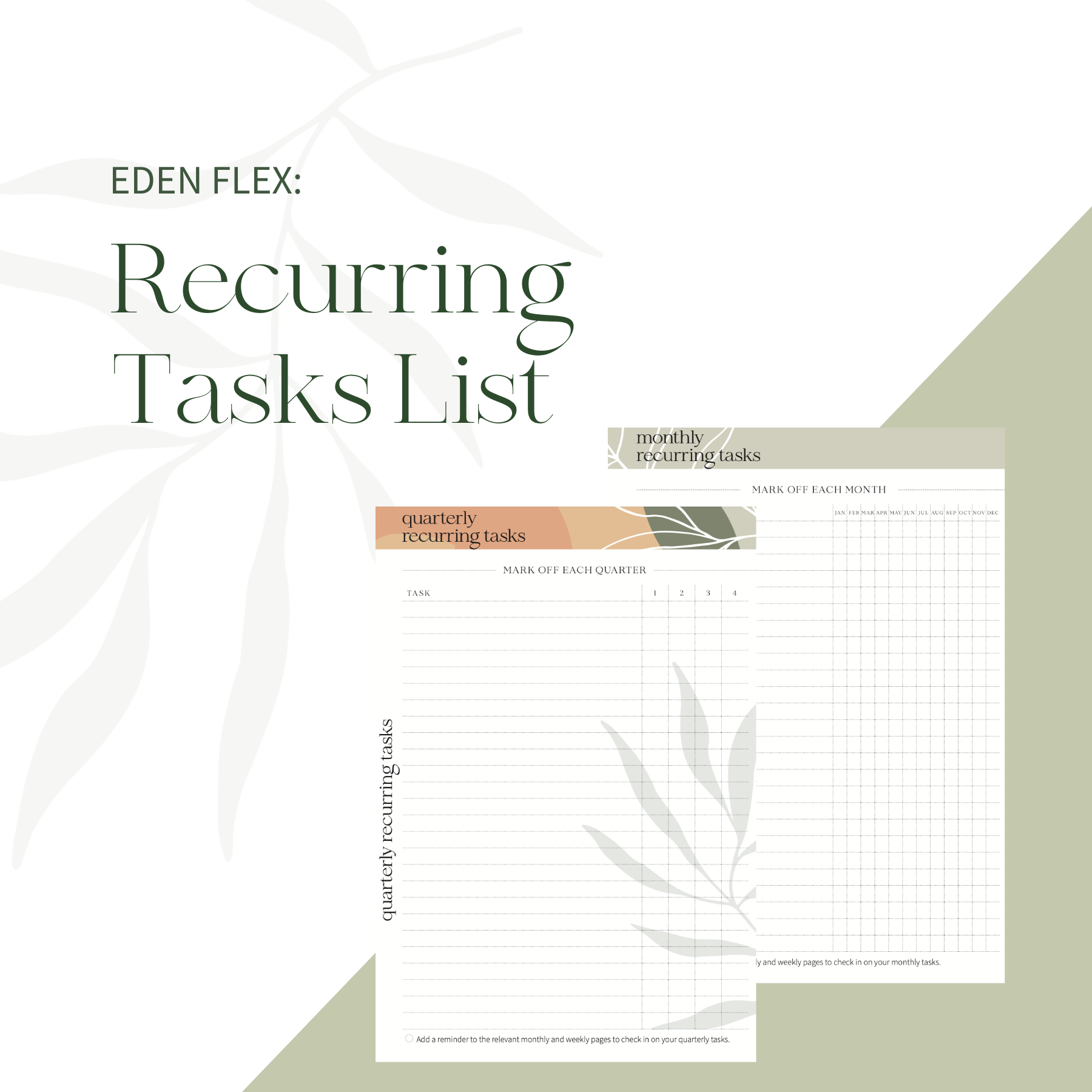 Eden Flex: Recurring Tasks – The Eden Planner